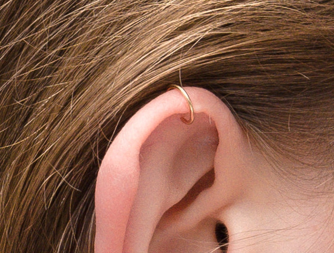 Helix Earring Cartilage, Helix Piercing, Helix Earring Hoop, Gold Helix Jewelry, Cartilage ...