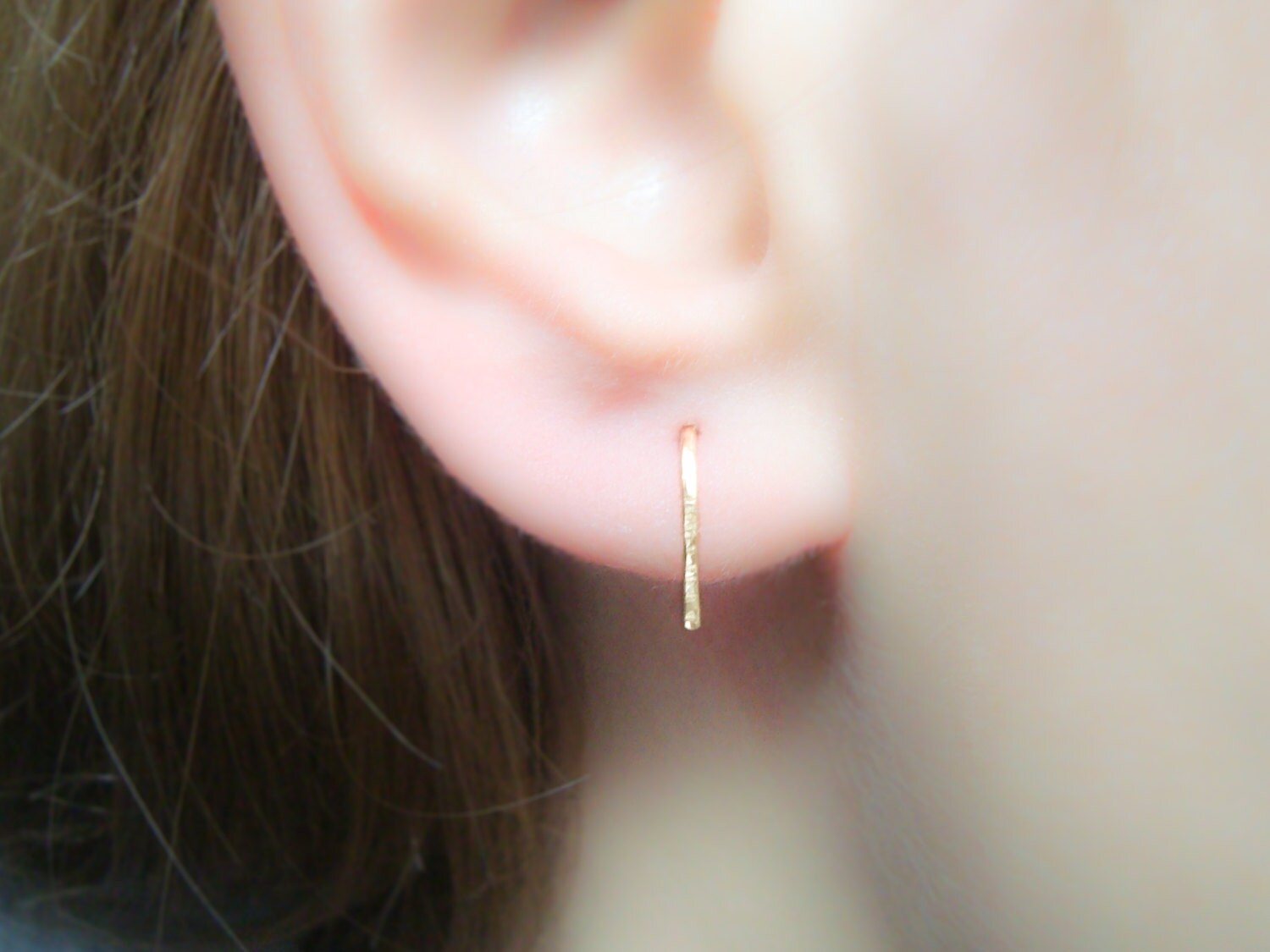 Open Hoop Earrings Simple Hoops Tiny Gold Earrings Gold Arc - Etsy