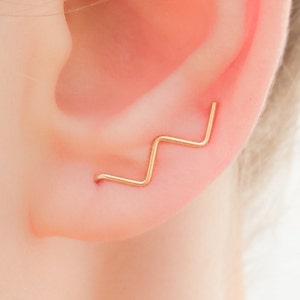 Ear Climber, Ear Crawler, Gold Ear Crawler, Ear Wrap ,climber Earring ...