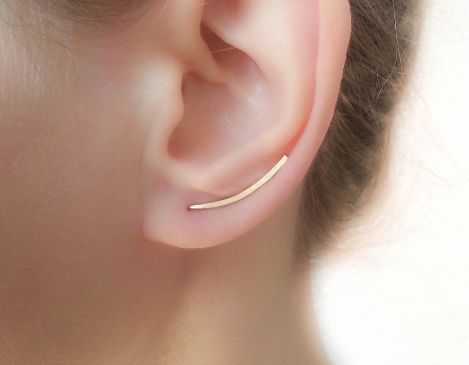 Earring Pins- Flat Earrings- Dainty Earrings- Curved Bar Earrings ...