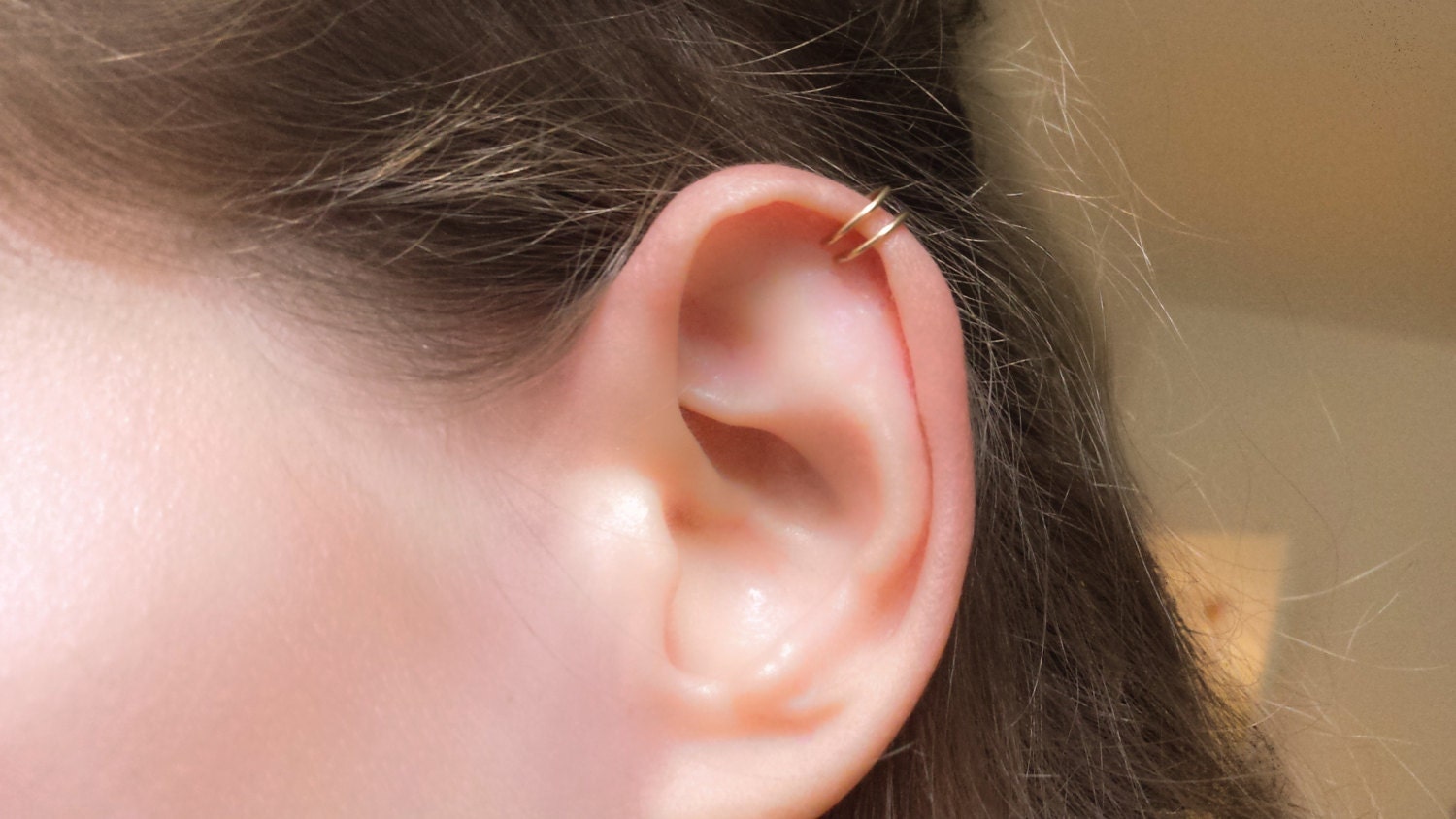 Gold Ear Cuff Double Ear Cuff Fake Helix Earring Ear Wrap - Etsy UK