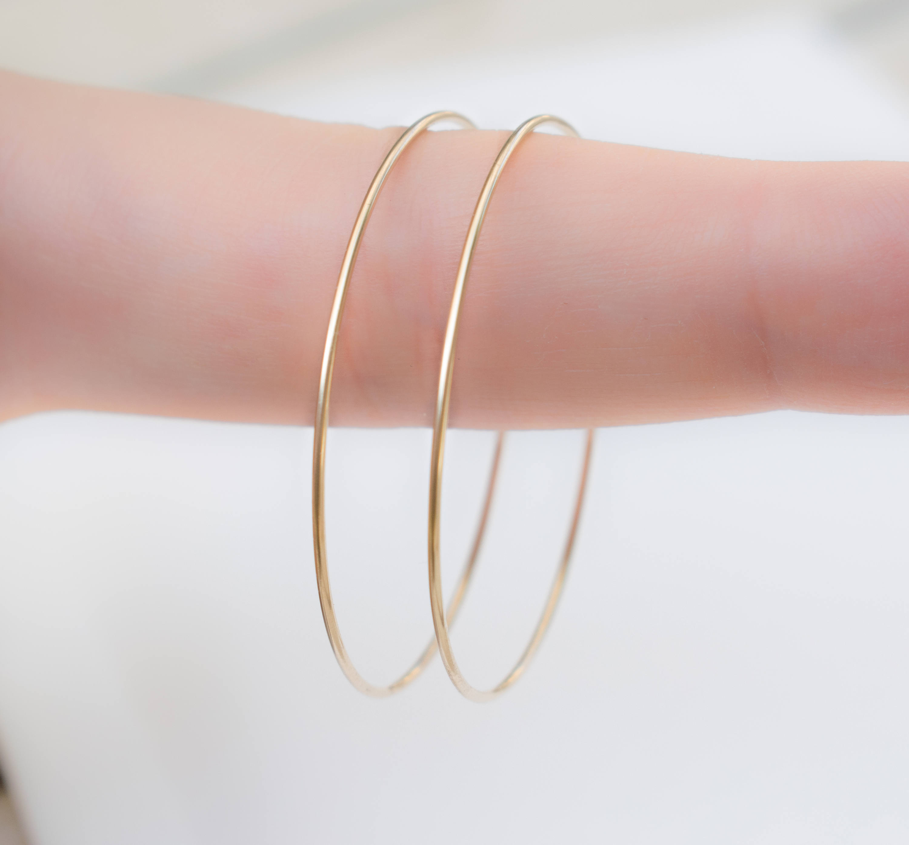 Simple Classic Hoop Earrings-skinny Hoops-large Hoop - Etsy