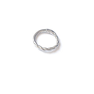Silver Twisted Metal Seamless Clicker Hoop Ring, Classic Rope Hoop ...