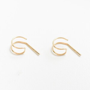 Double Earring Fake Piercing - Tiny Hoop Earring - Ear Cuff Fake ...