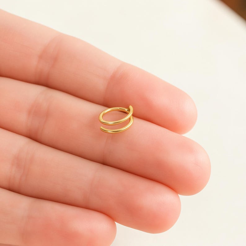 Doppel Nasenring Einzel Piercing-Twist Nasenohrring-Doppel Nasenring ...