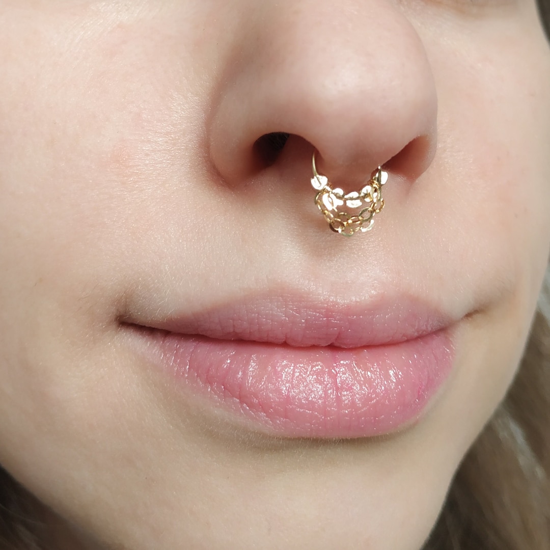 Double Chain Septum - Chain Septum Ring - Chain Septum Piercing - Chain ...