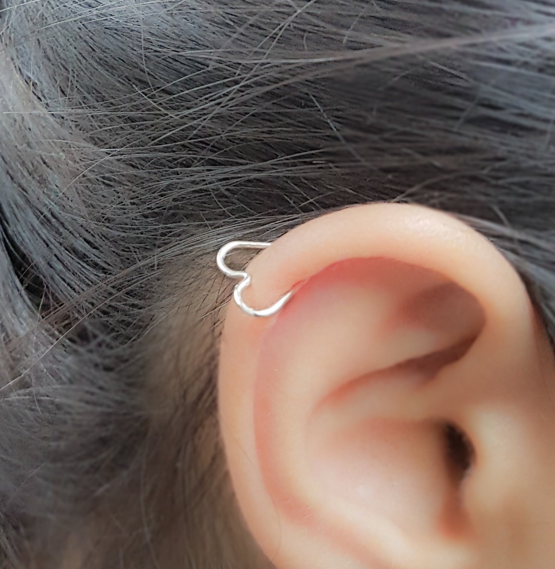 Helix Heart Earringhelix Ringhelix Jewelrysimple Helix | Etsy