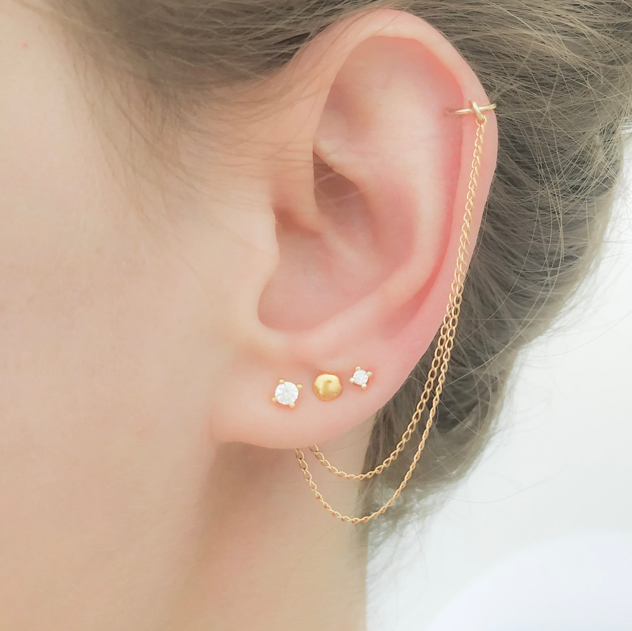 Gold Chain for Earrings Gold Chain for Piercings Earring - Etsy