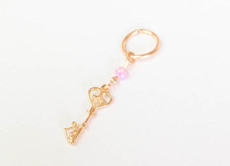 Key Charm Belly Ring-key to My Heart Piercing-long Belly Ring-drop ...