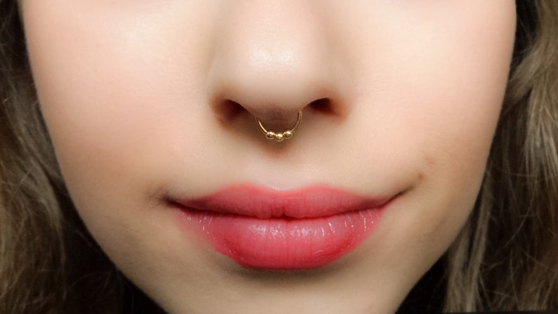 Fake Septum Fake Nose Hoop Fake Nose Piercing Gold Fake - Etsy