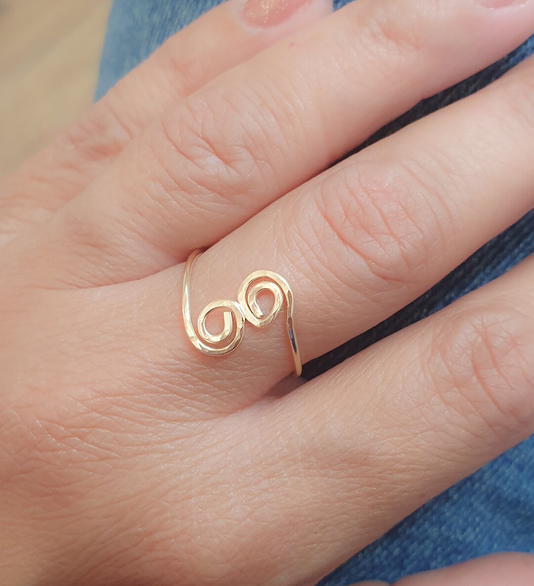 Open Swirl Ring - Double Swirl Ring - Dainty Swirl Ring - Statement ...