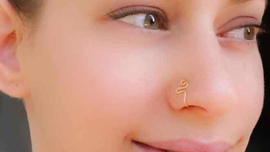 NOSE Cuff Faux Nose Ring Nostril Jewelry Gold Nose Hoop - Etsy