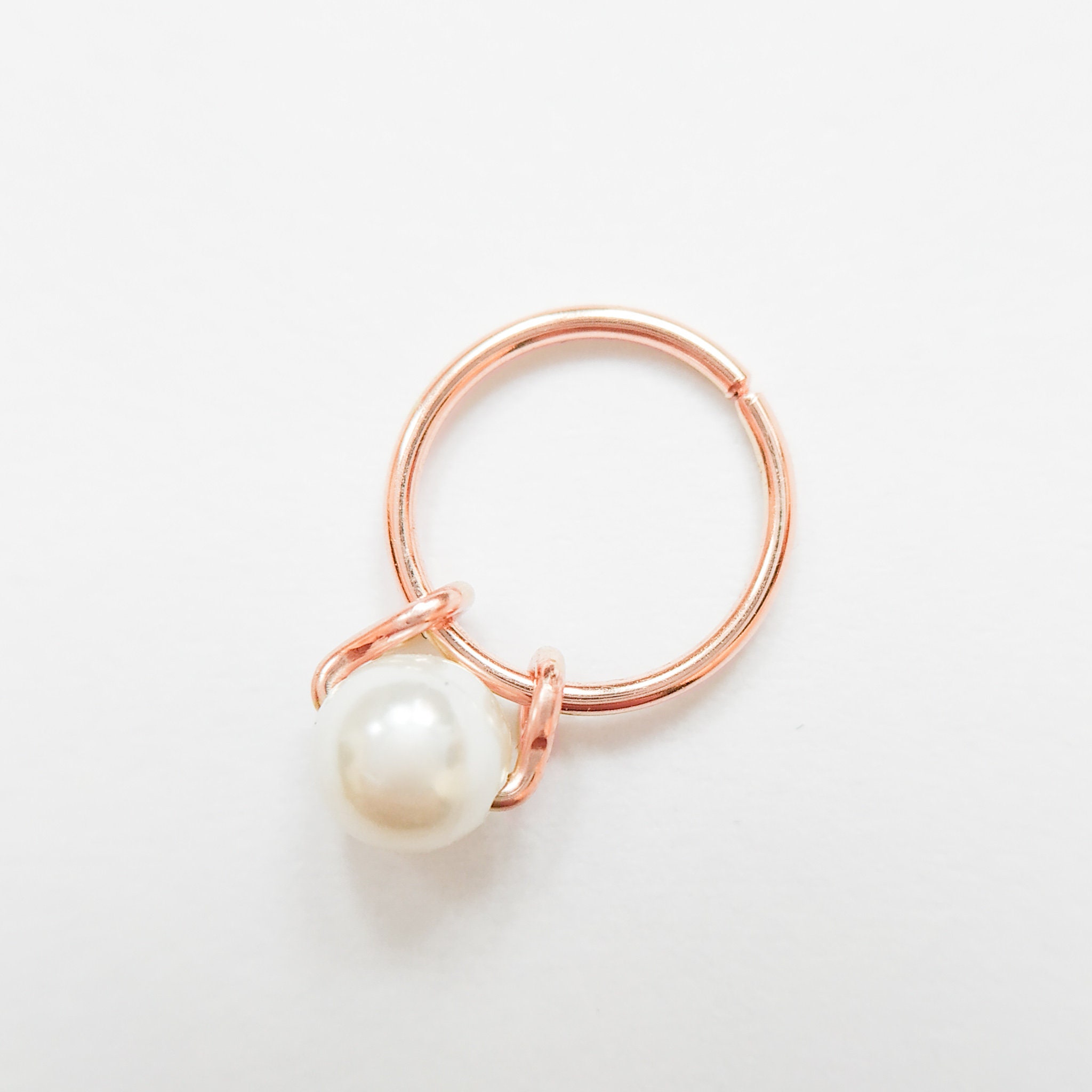 Pearl Helix Earring - Pearl Cartilage Piercing - Pearl Hoop Piercing ...