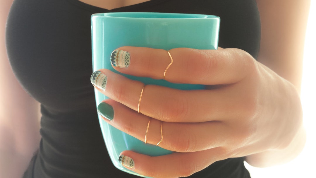 Midi Ring Set, Knuckle Ring Set, Gold Midi Ring, Stacking Ring Set ...