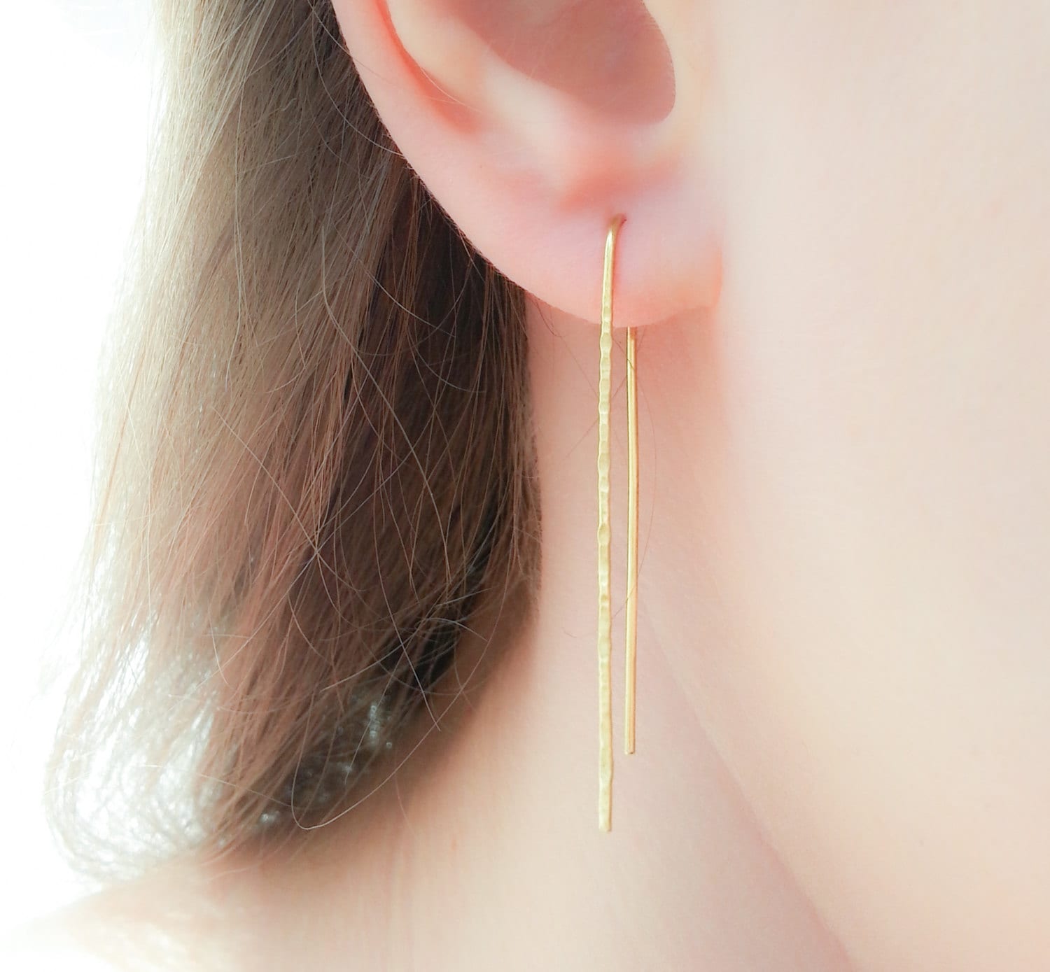Thread Earrings-threader Earrings-gold Threader Earrings-long - Etsy