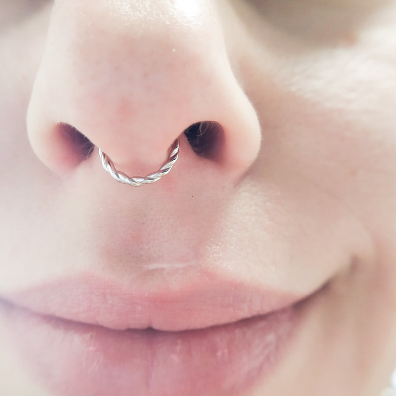 Twisted Metal Clicker Septum Hoop Ring Classic Rope Septum - Etsy