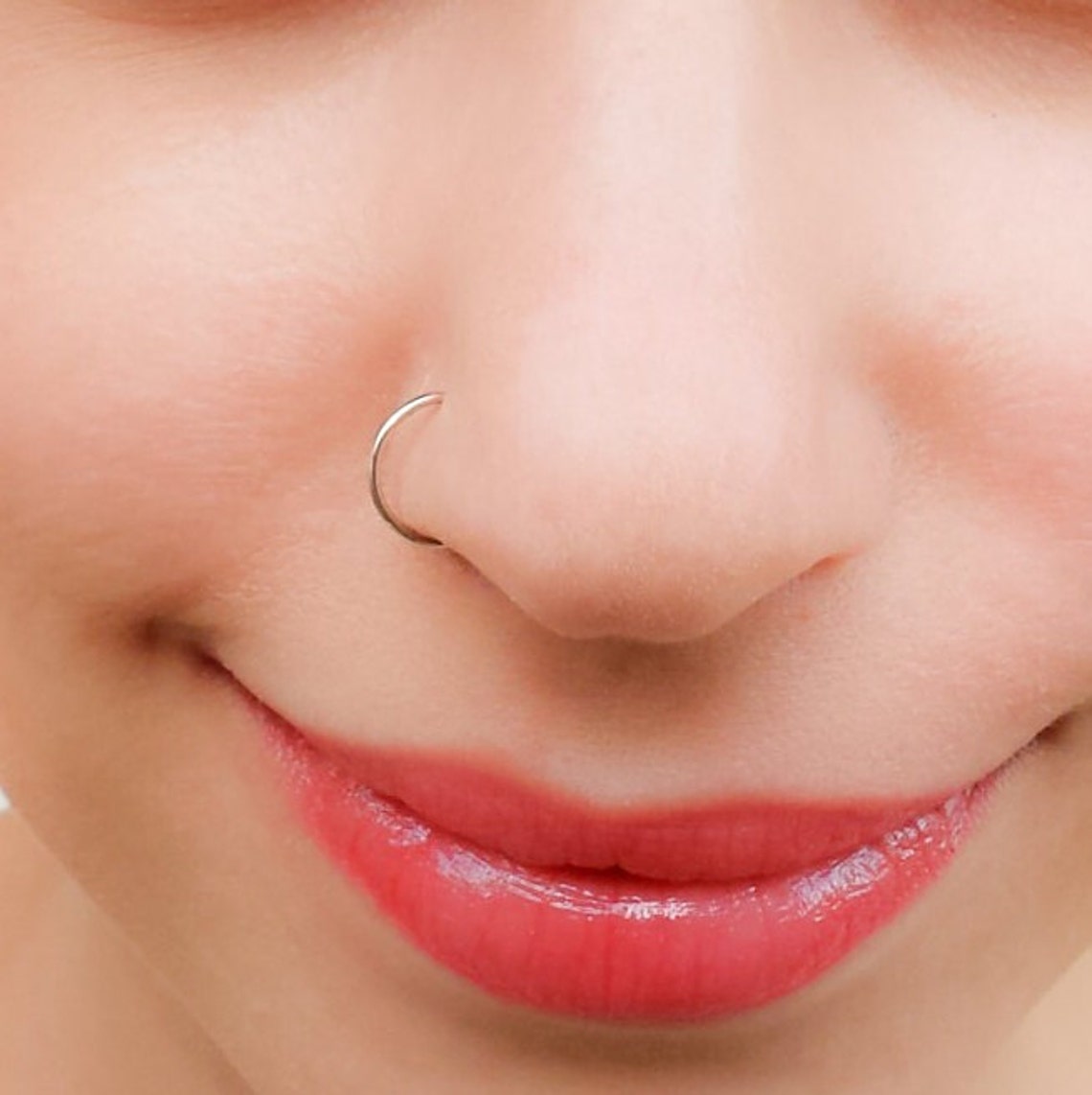 Fake Silver Nose Ring Fake Nose Hoop Faux Silver Nose Ring - Etsy