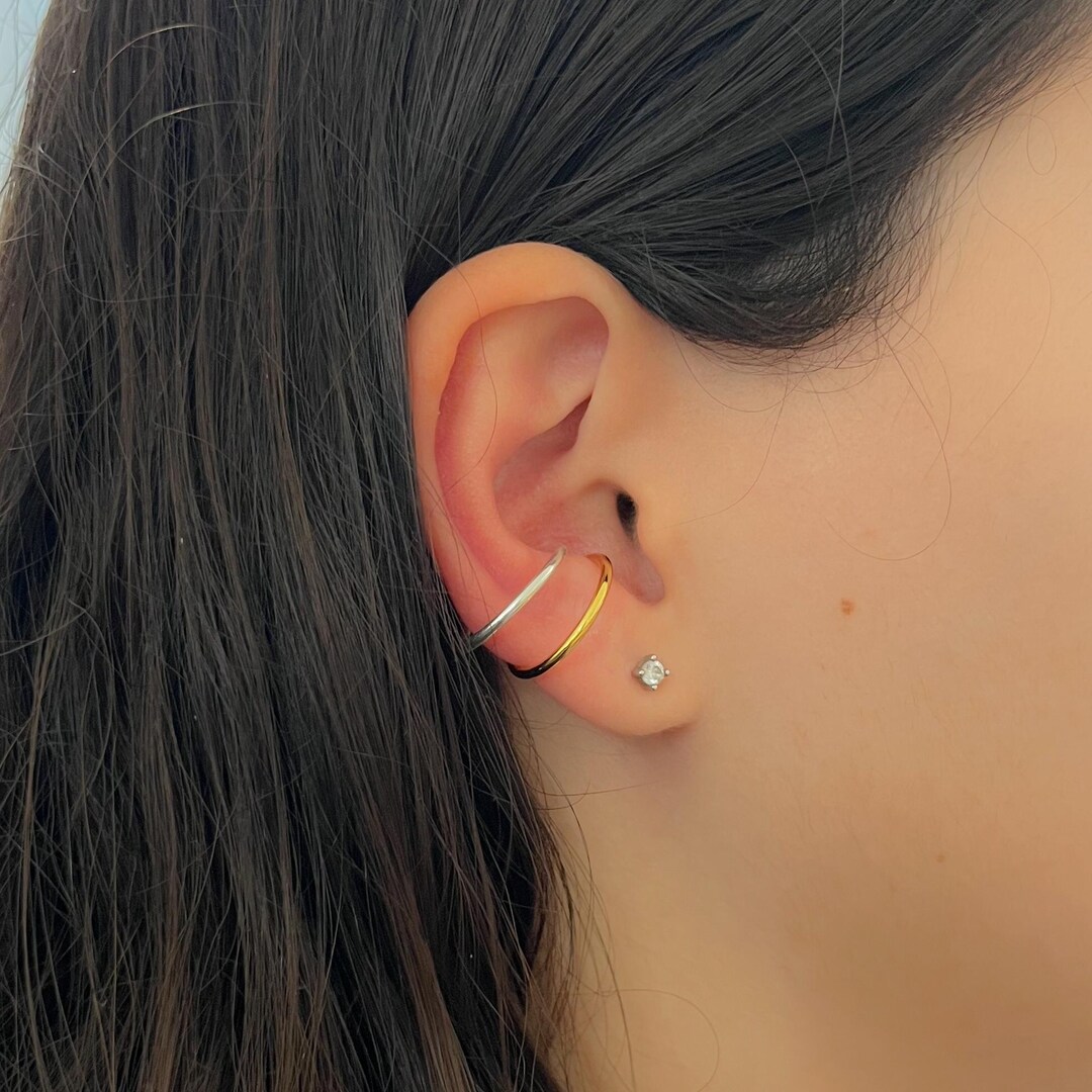 Faux Conch Ear Cuff, Fake Conch Piercing, 16g Spring Cuff, Fake Ear ...