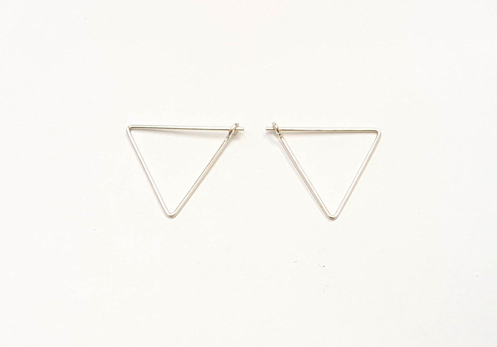 Hoop Earrings, Triangle Hoop Earrings Silver, Small Silver Hoop ...