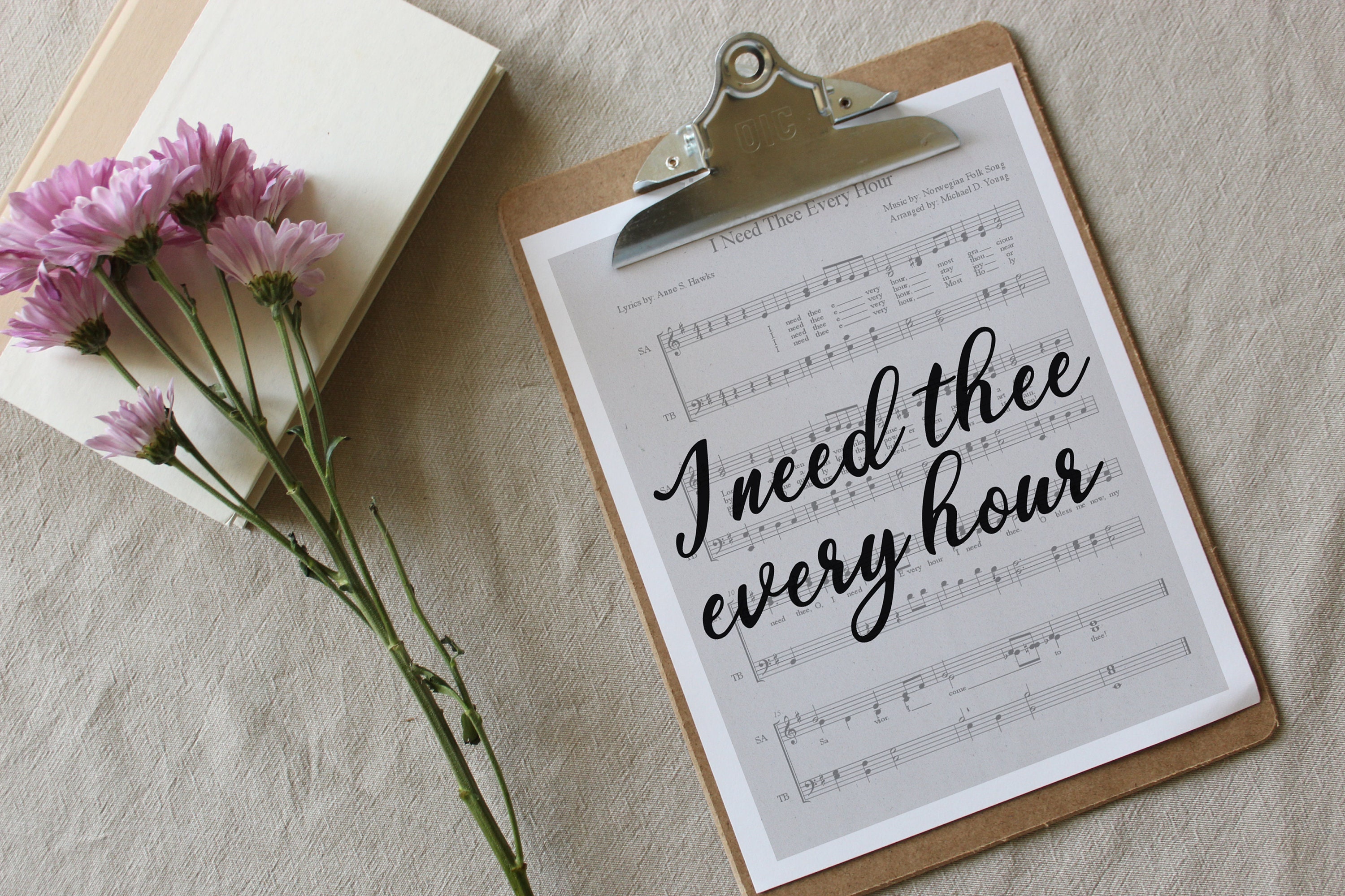 I Need Thee Every Hour - DIGITAL PRINT Hymn Wall Art - Etsy