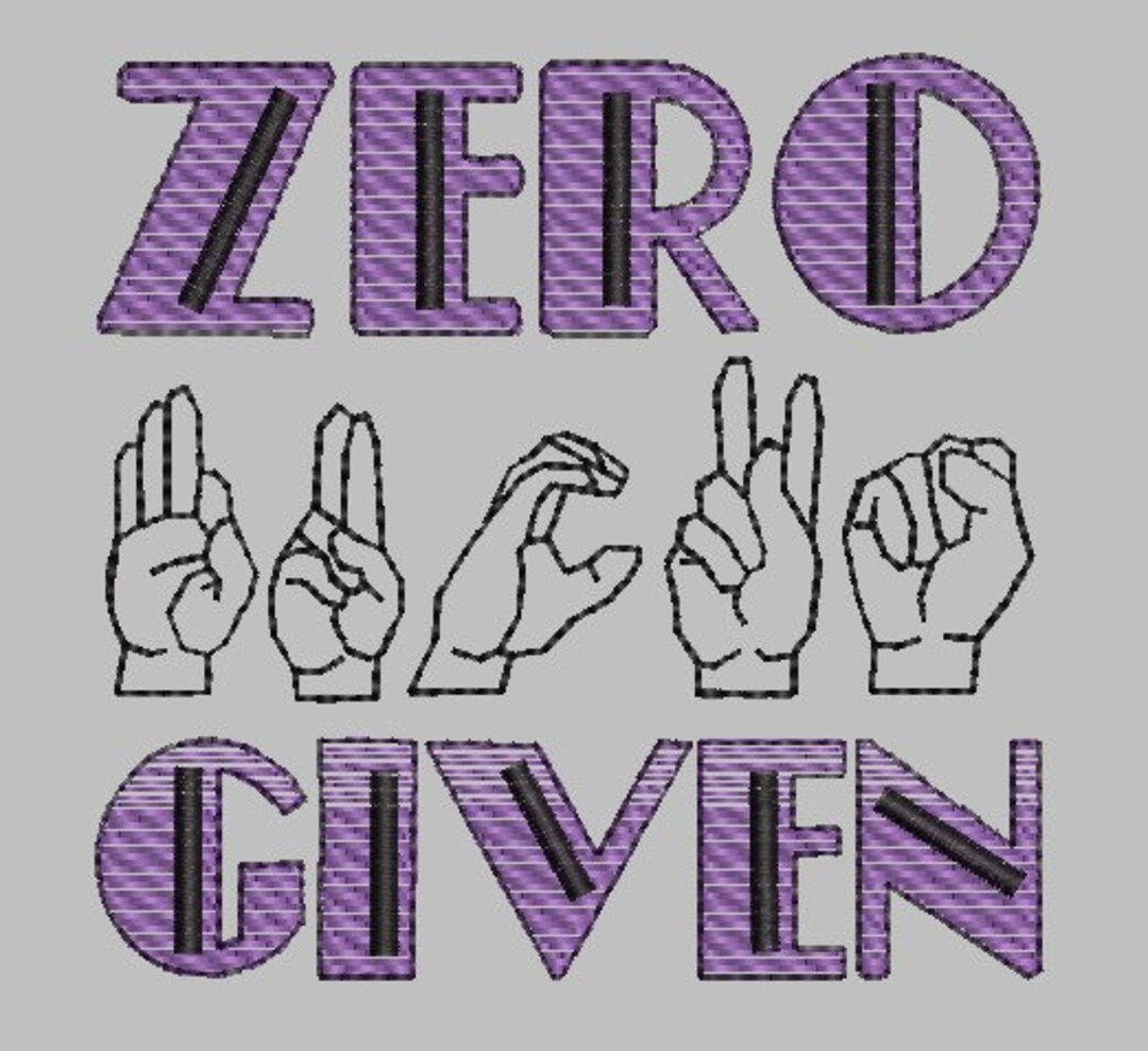 Digital Embroidery Design-zero Fks Given - Etsy