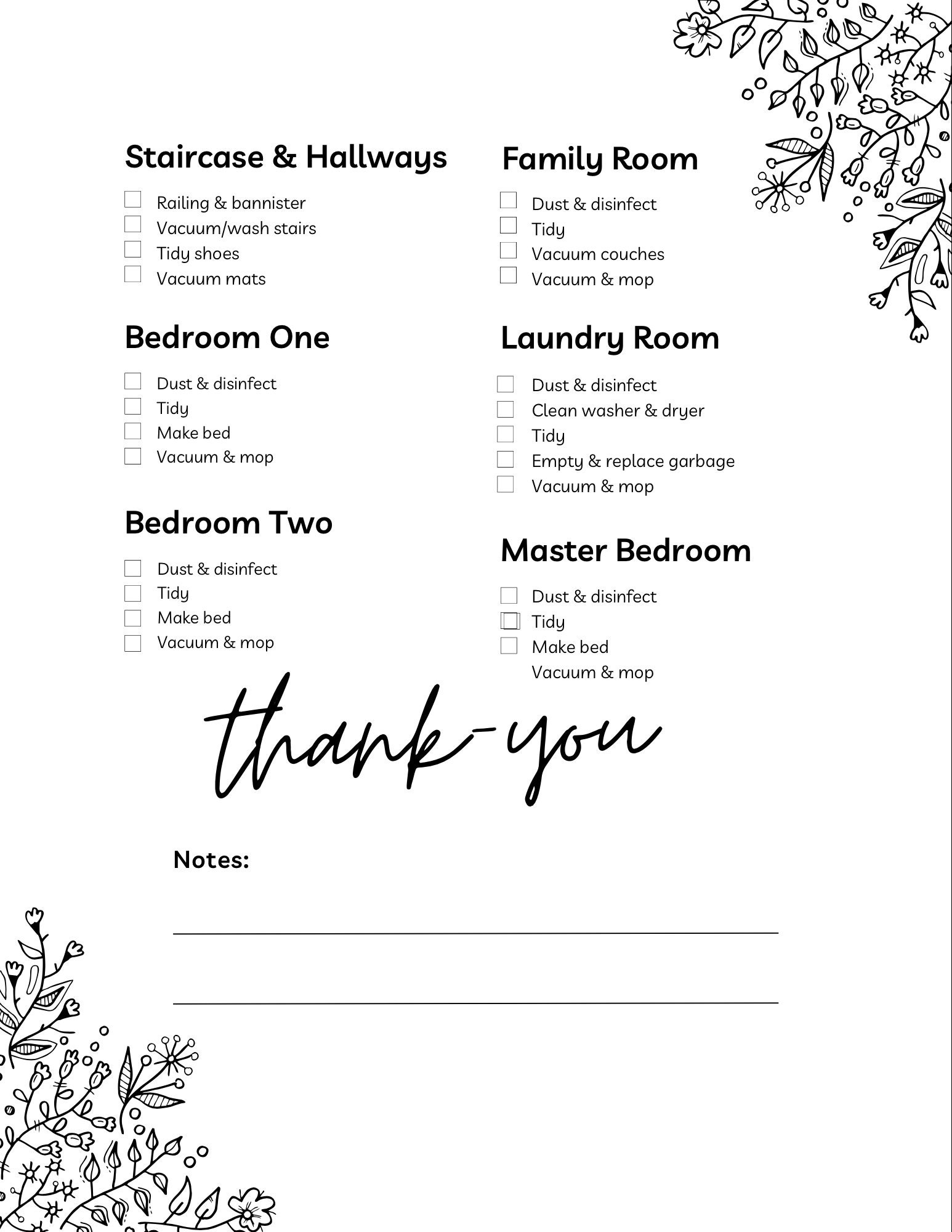 CLEANING CHECKLIST - Minimalist - Etsy