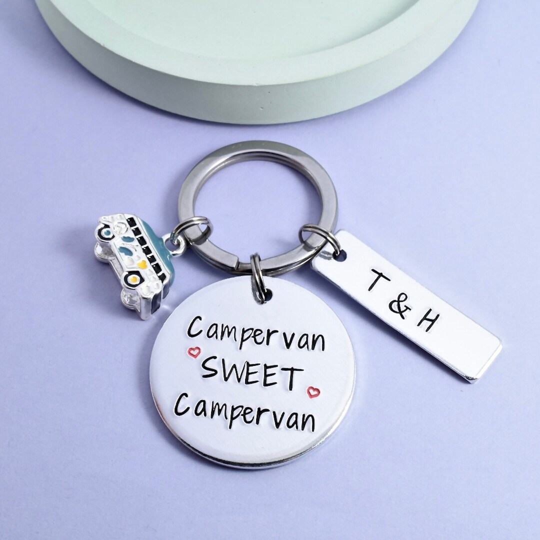 Campervan Sweet Campervan Keyring Personalised Campervan Keychain Gift ...