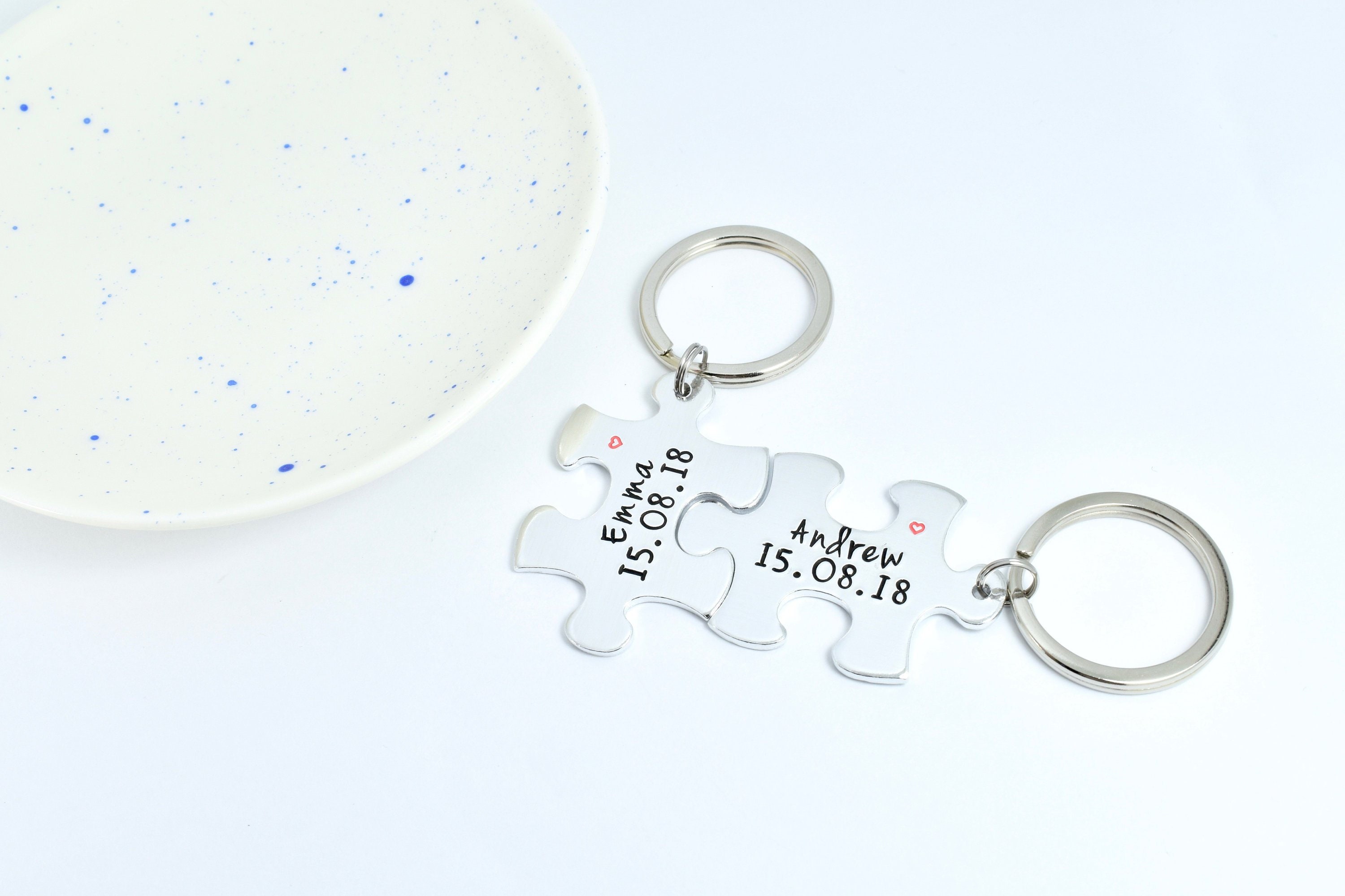 Personalised Puzzle Piece Keyring Set With Names and Special - Etsy Canada