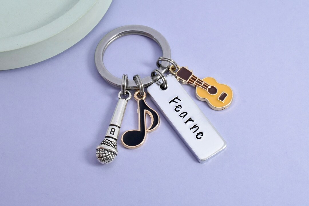 Personalised Musician Keyring • Music Key Ring • Singer Keychain ...