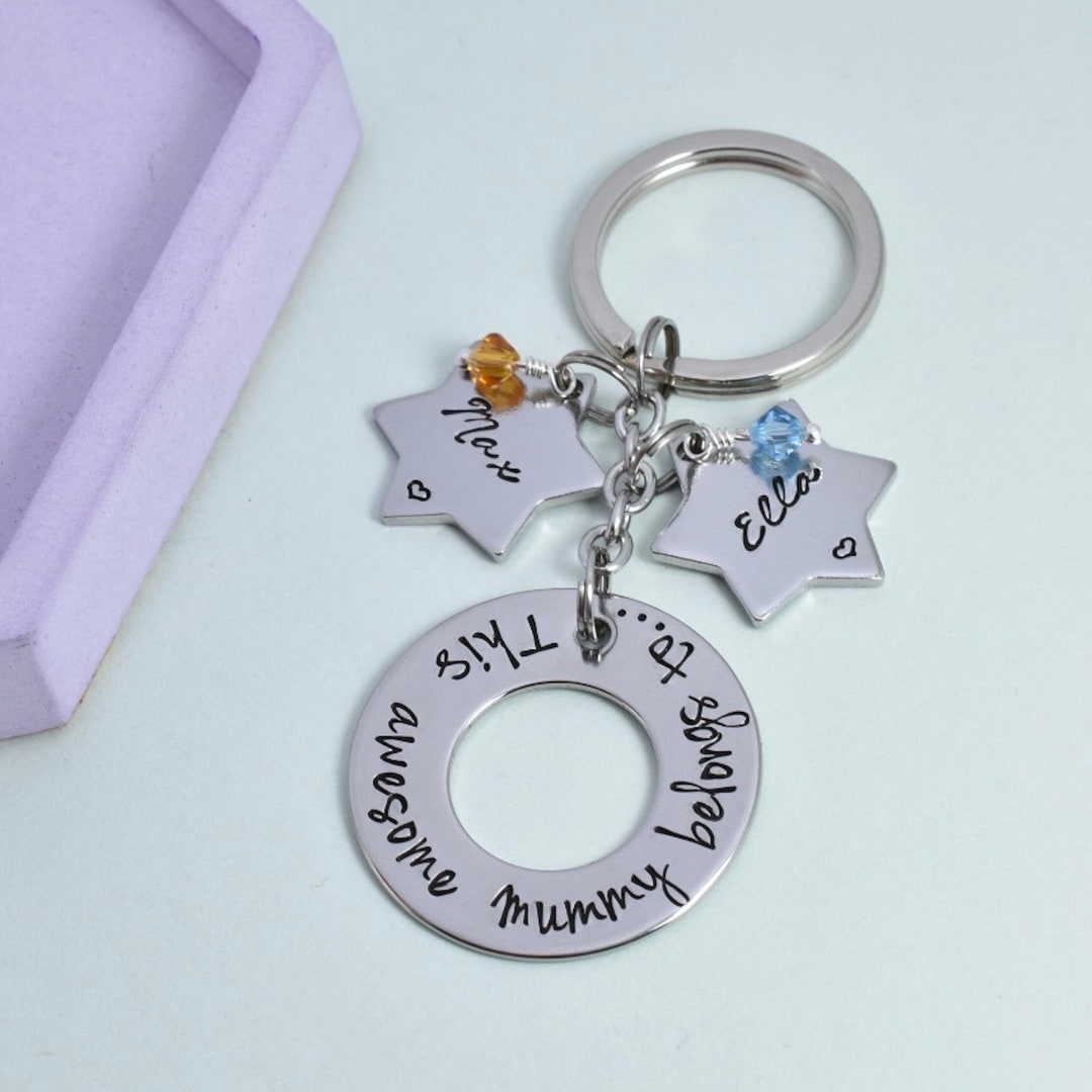 This Awesome Nanny Belongs to Keyring, Personalised Mum Key Ring With ...