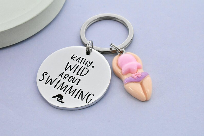 Wild Swimming Gift • Personalised Open Water Keyring • Cold Swimmer ...