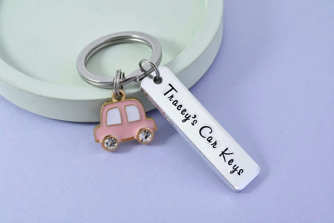 Personalised Car Keyring • Motorist Key Ring • 1st Car Keychain • Just ...