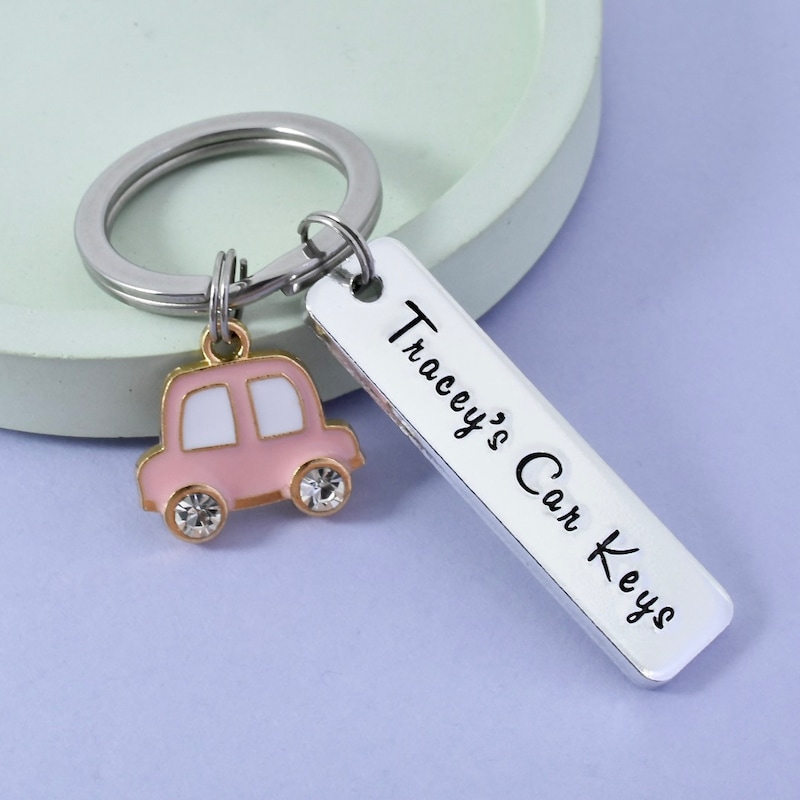Personalised Red Mini Car Keyring - Etsy UK