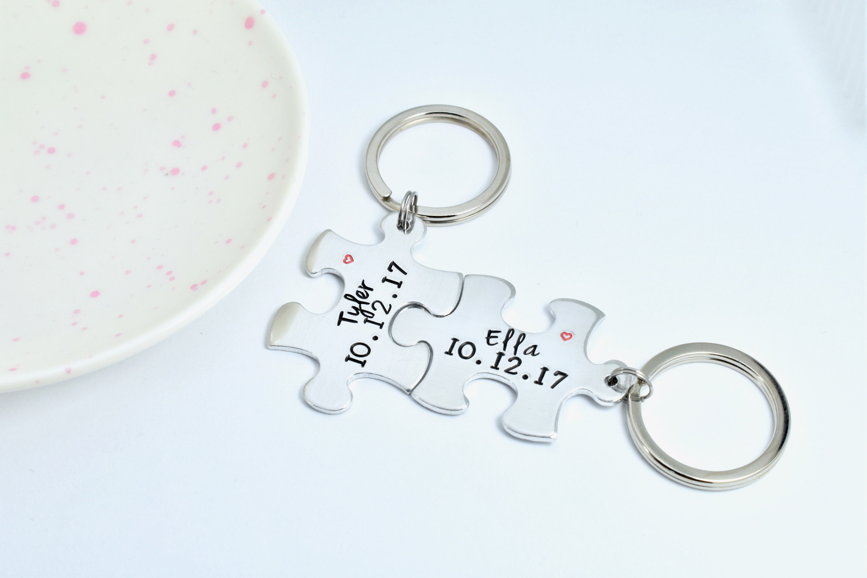 Personalised Puzzle Piece Keyring Set With Names and Special - Etsy Canada