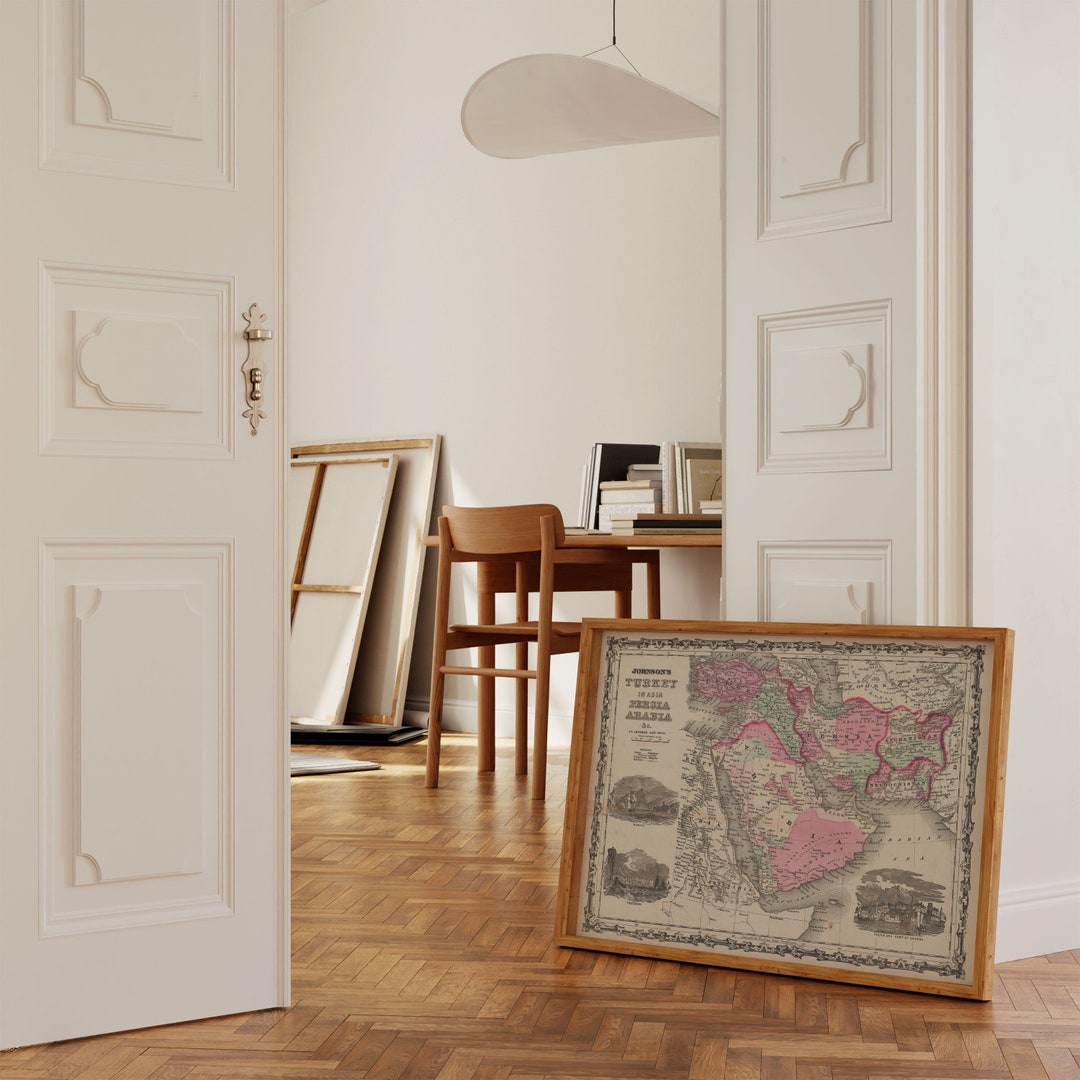 Middle East Map Wall Print| 1862 Middle East Map| Poster Print| Canvas ...