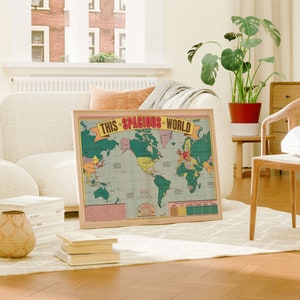 This Spacious World Poster| World Population Map| Old Map Poster ...