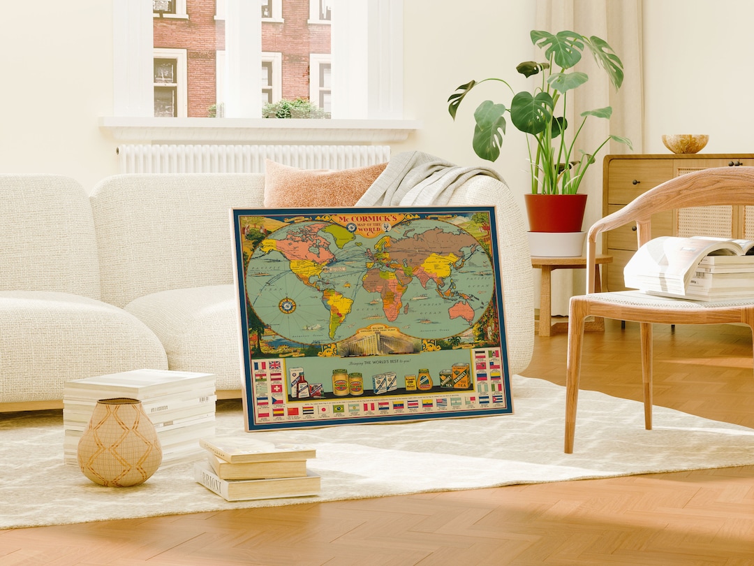 Mccormick's 1933 World Map: Vintage Pictorial Chart, Wall Decor - Etsy
