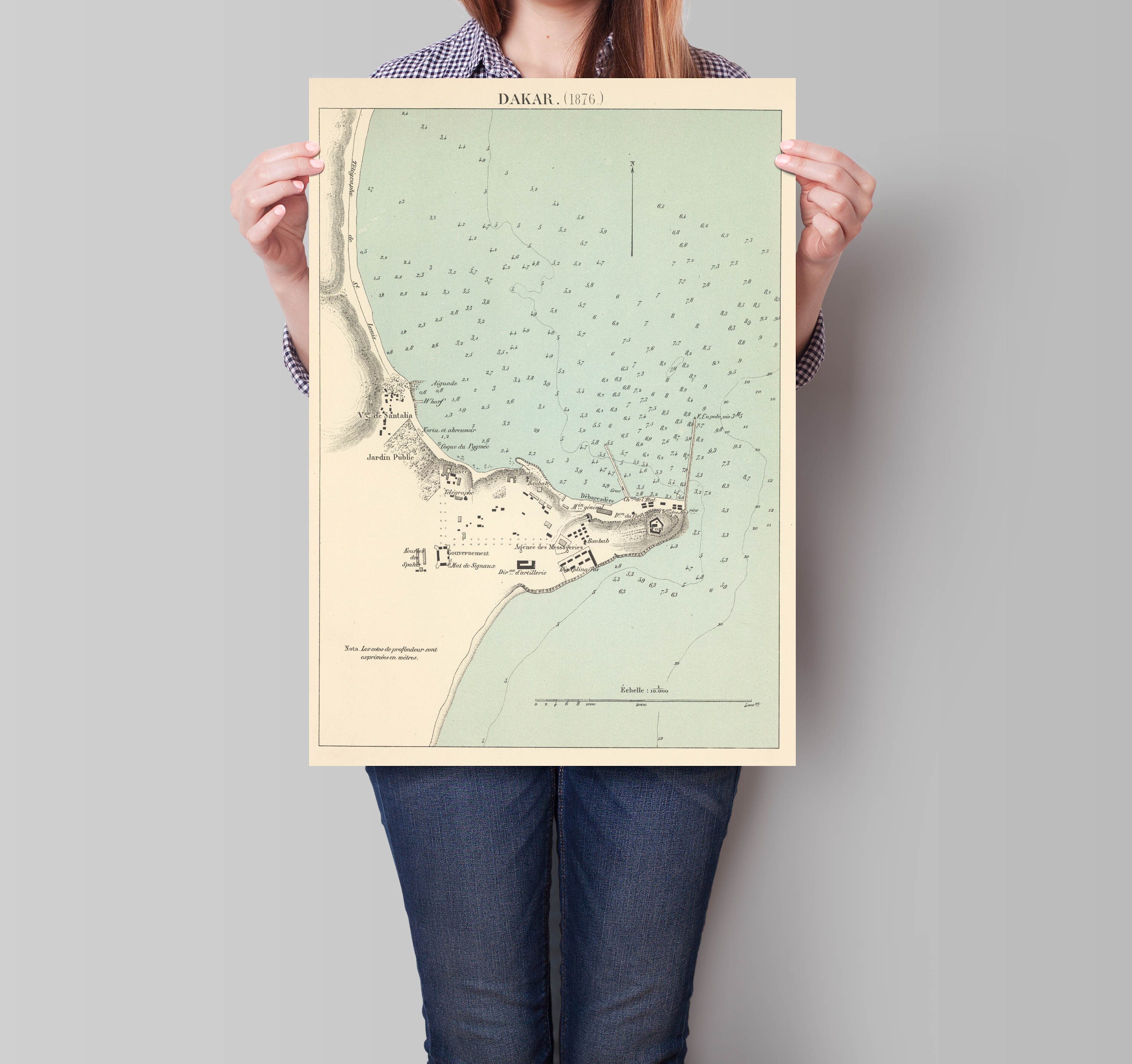 Historical Map of Dakar Maps of Senegal Poster Print Framed | Etsy