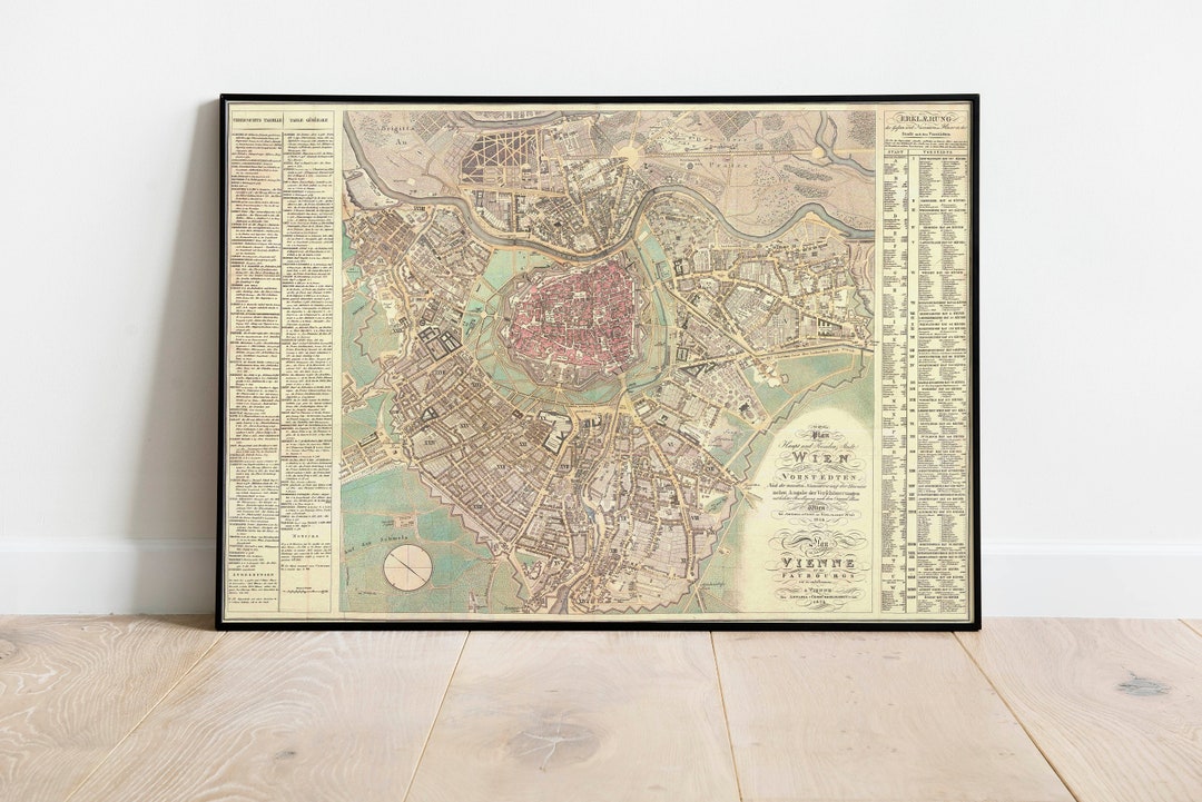 Vintage Wien City Map Print: 1824 Vienna Plan, Wall Art Decor - Etsy