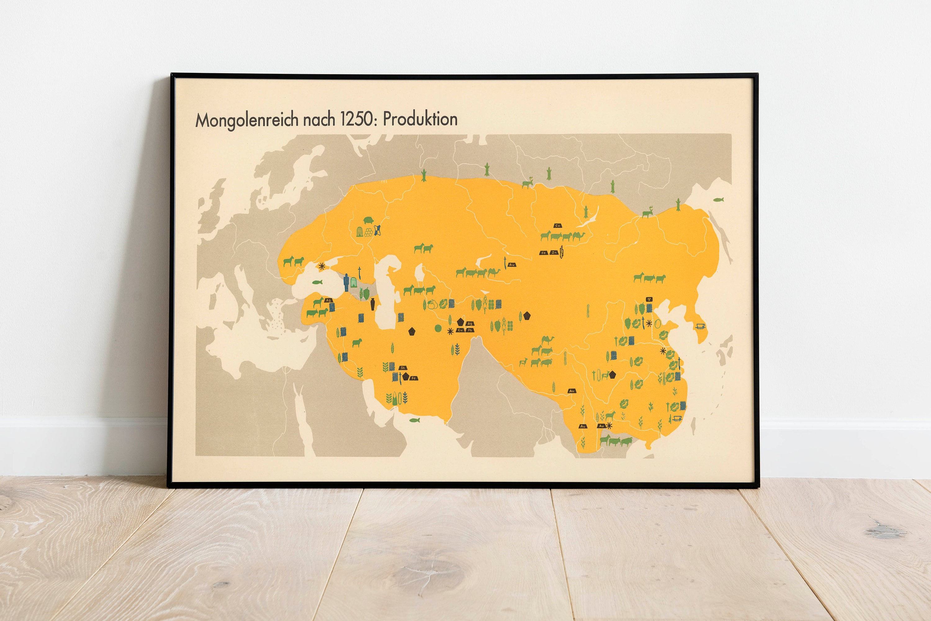 Mongol Empire After 1250 Framed Art Print Mongol Empire Map - Etsy