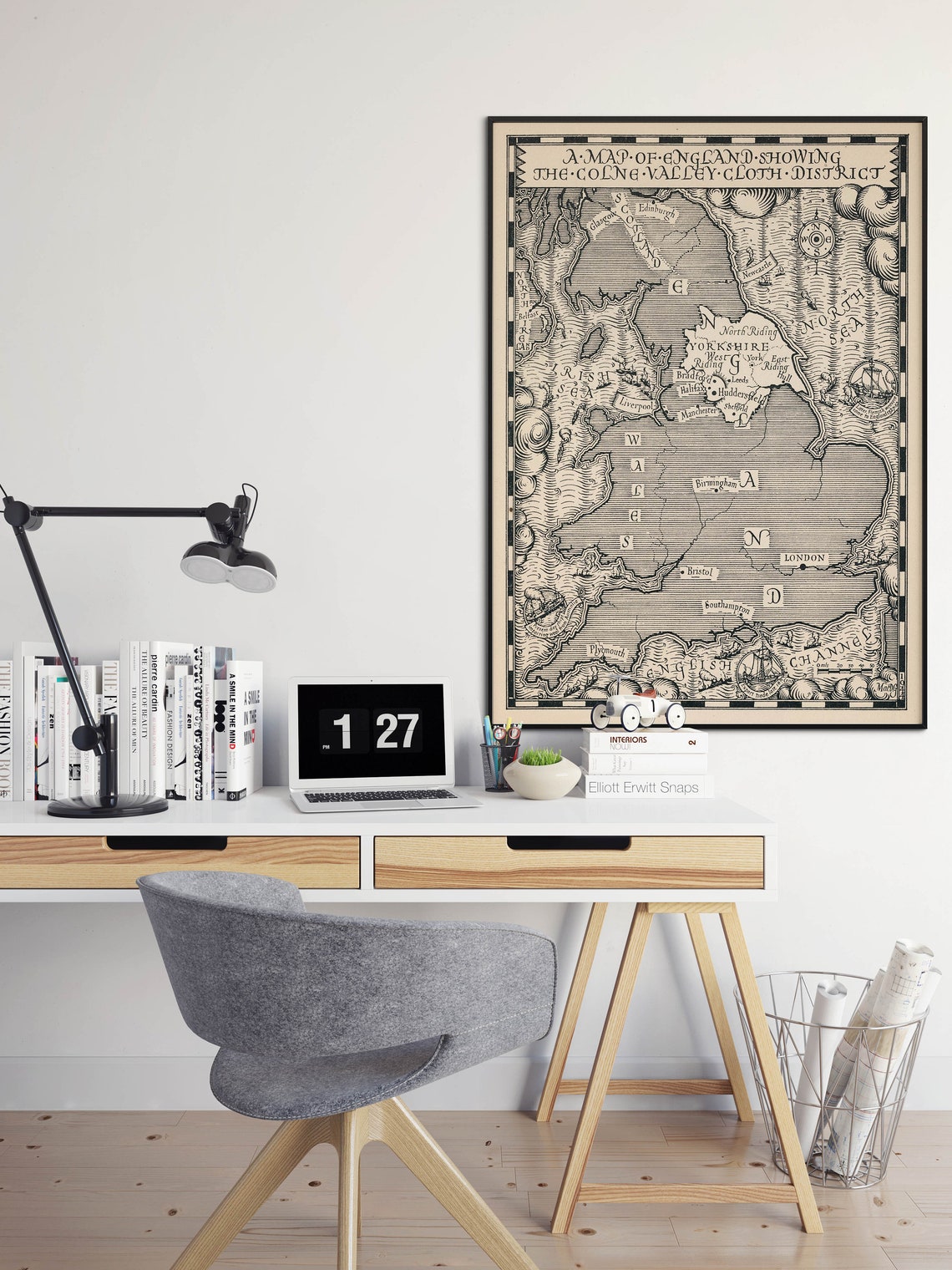 Map of England Showing the Colne Valley Old Yorkshire Map - Etsy