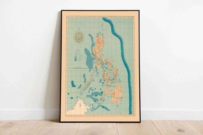 Philippine Islands Map Wall Print Philippines Map Poster Wall | Etsy