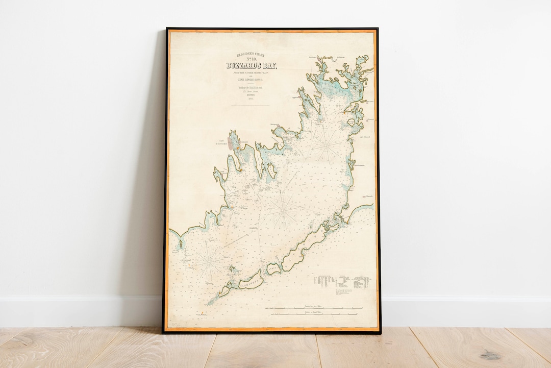 Buzzards Bay Map Wall Print| 1876 Massachusetts Map| Poster Print ...