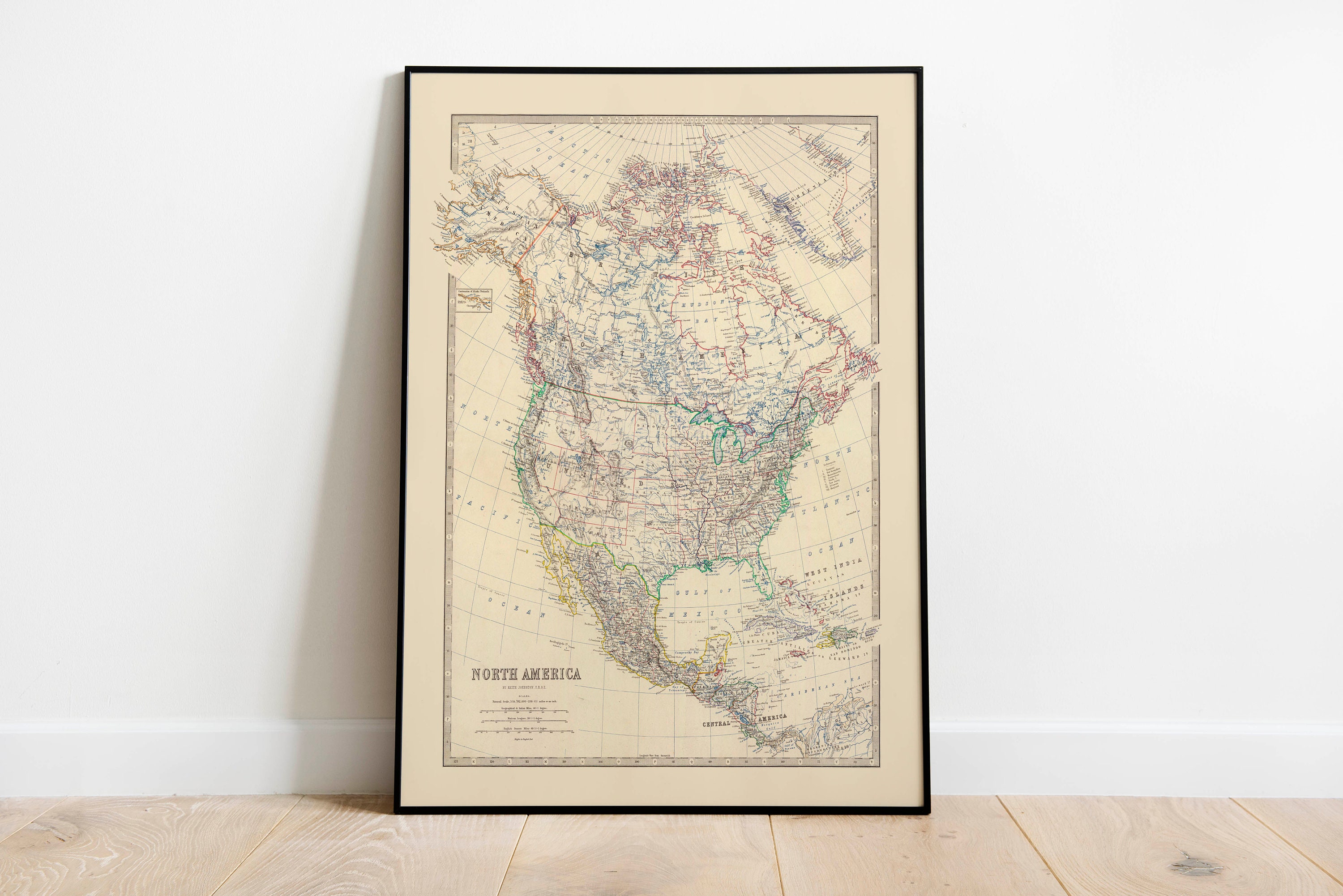 Composite Map of North America 1861 Old Map Wall Decor - Etsy
