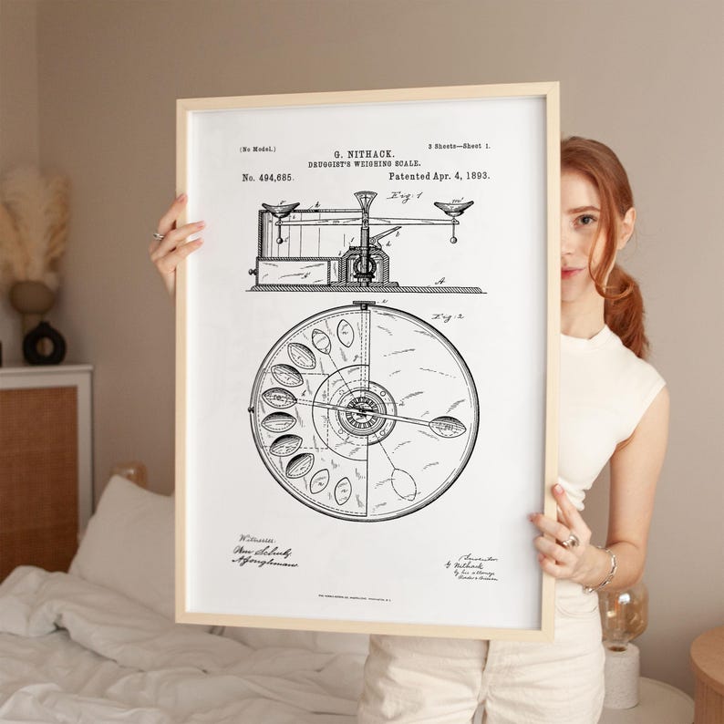 Vintage Drug Scale Patent Art Print | Apothecary Decor - Etsy UK