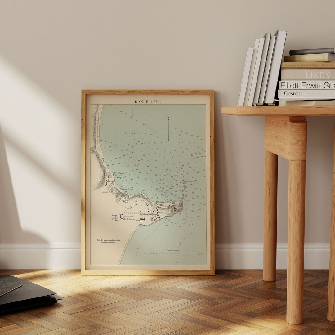 Historical Map of Dakar| Maps of Senegal| Poster Print| Framed Wall ...