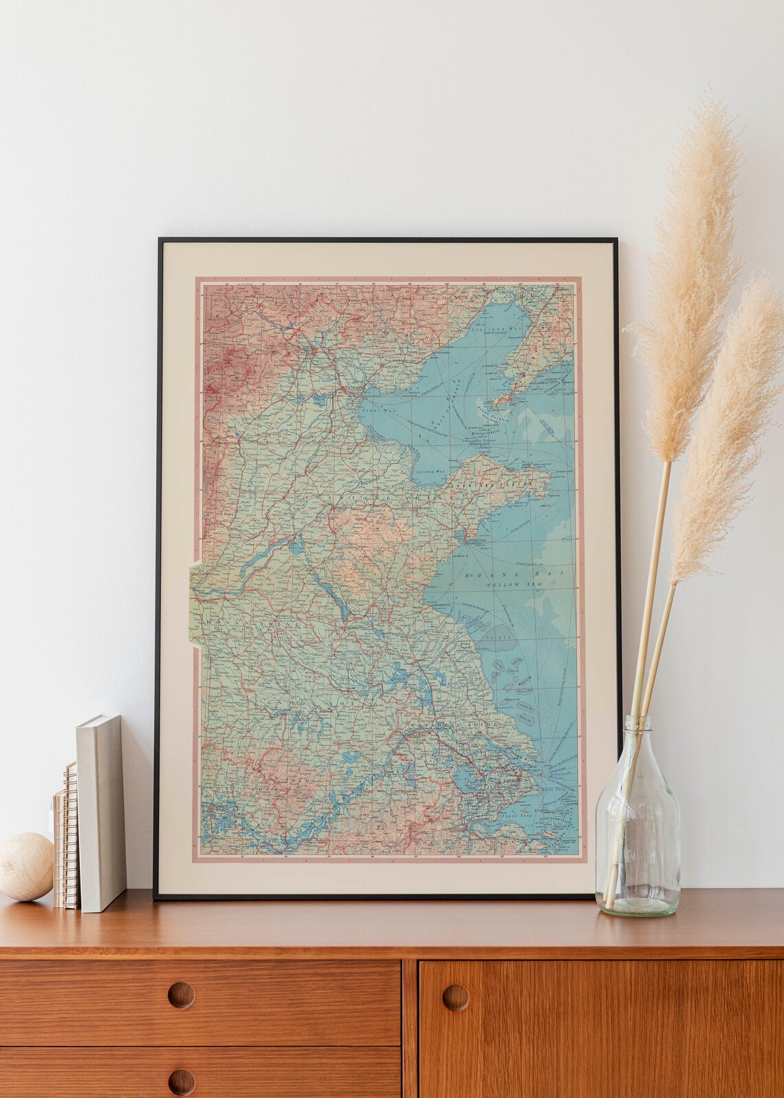 Geographical Map of the Great Plain of China Map Wall Decor | Etsy