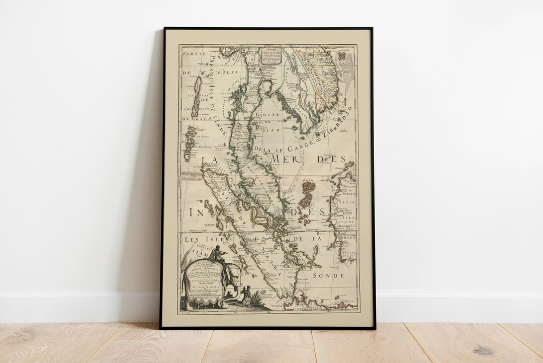 Map of Sumatra, Indonesia and Siam 1687| Old Map Wall Decor| Vintage ...