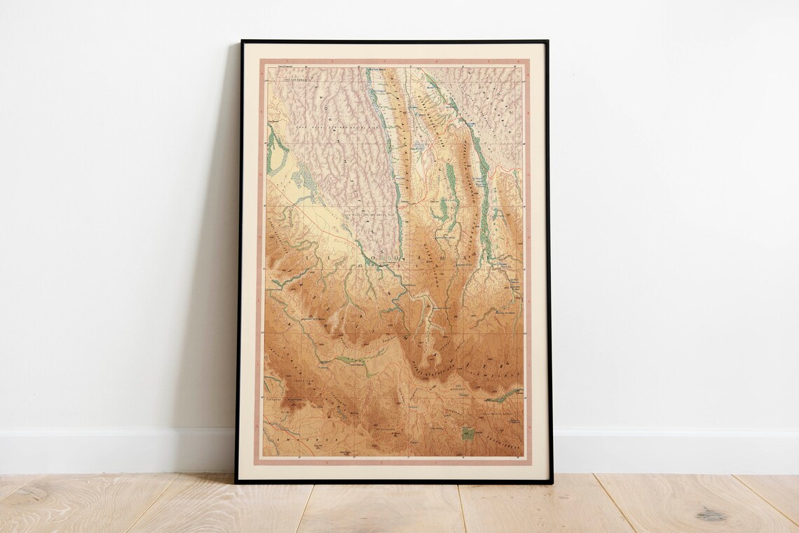 Map of Sahara Desert Algerian Landscape Old Map Wall Decor - Etsy