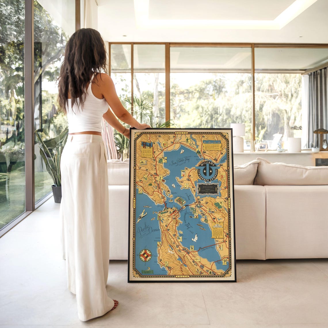 Vintage San Francisco Bay Area Map Art Print - Etsy